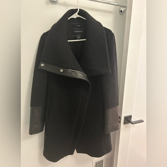 Club Monaco | Jackets & Coats | Club Monaco Wool And Leather Black ...